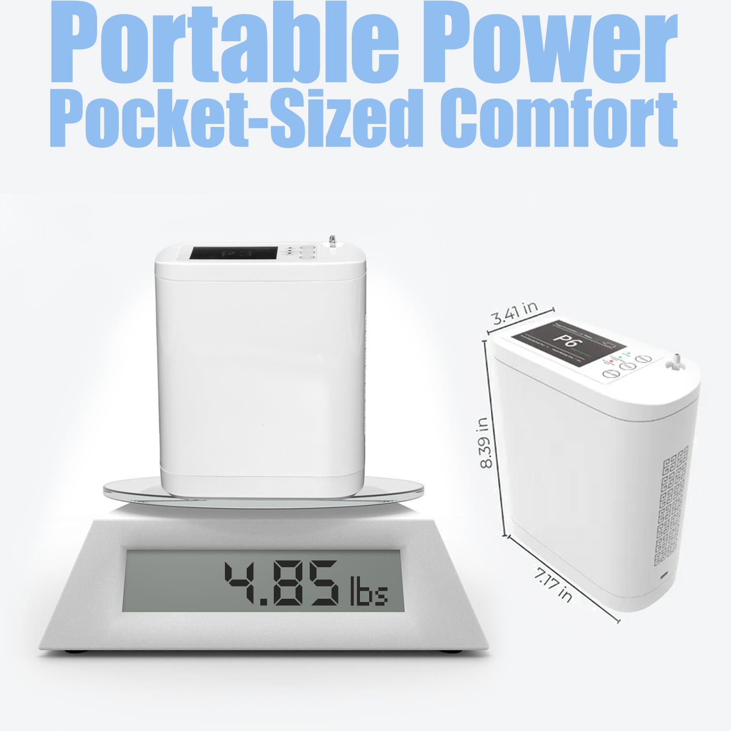 Quiet Lightweight 8L Portable Oxygen Concentrator | 11 Hours Battery ...