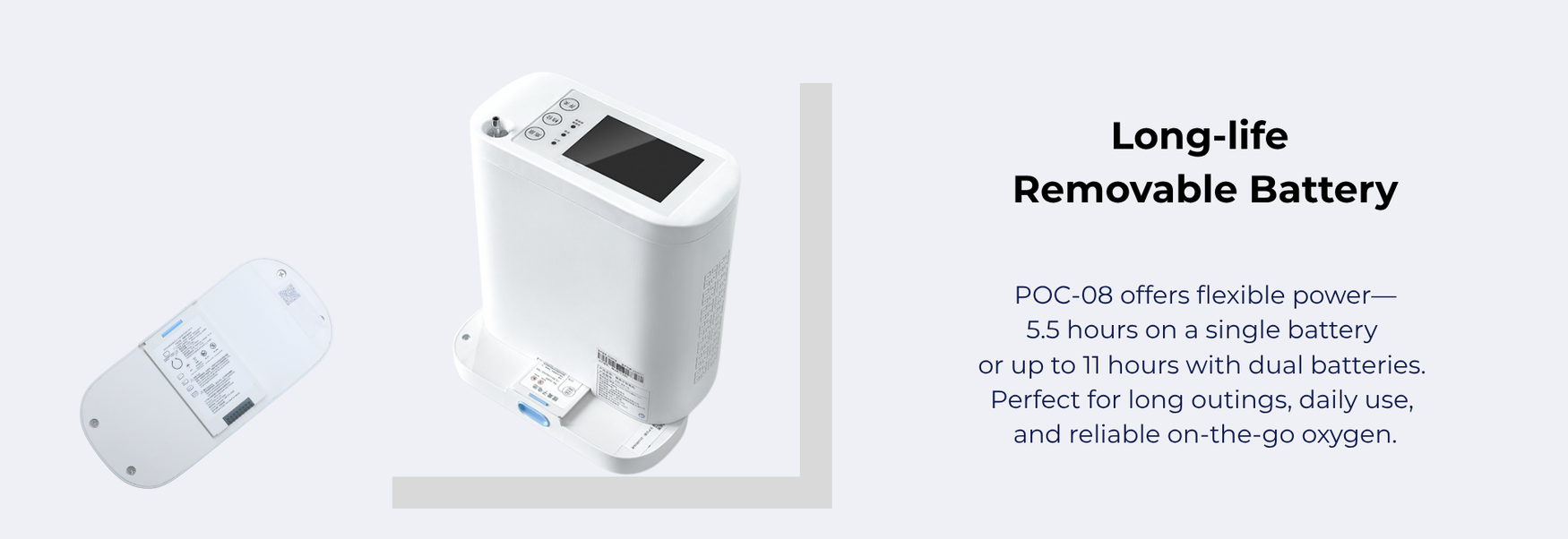 Quiet Lightweight 8L Portable Oxygen Concentrator | 11 Hours Battery ...