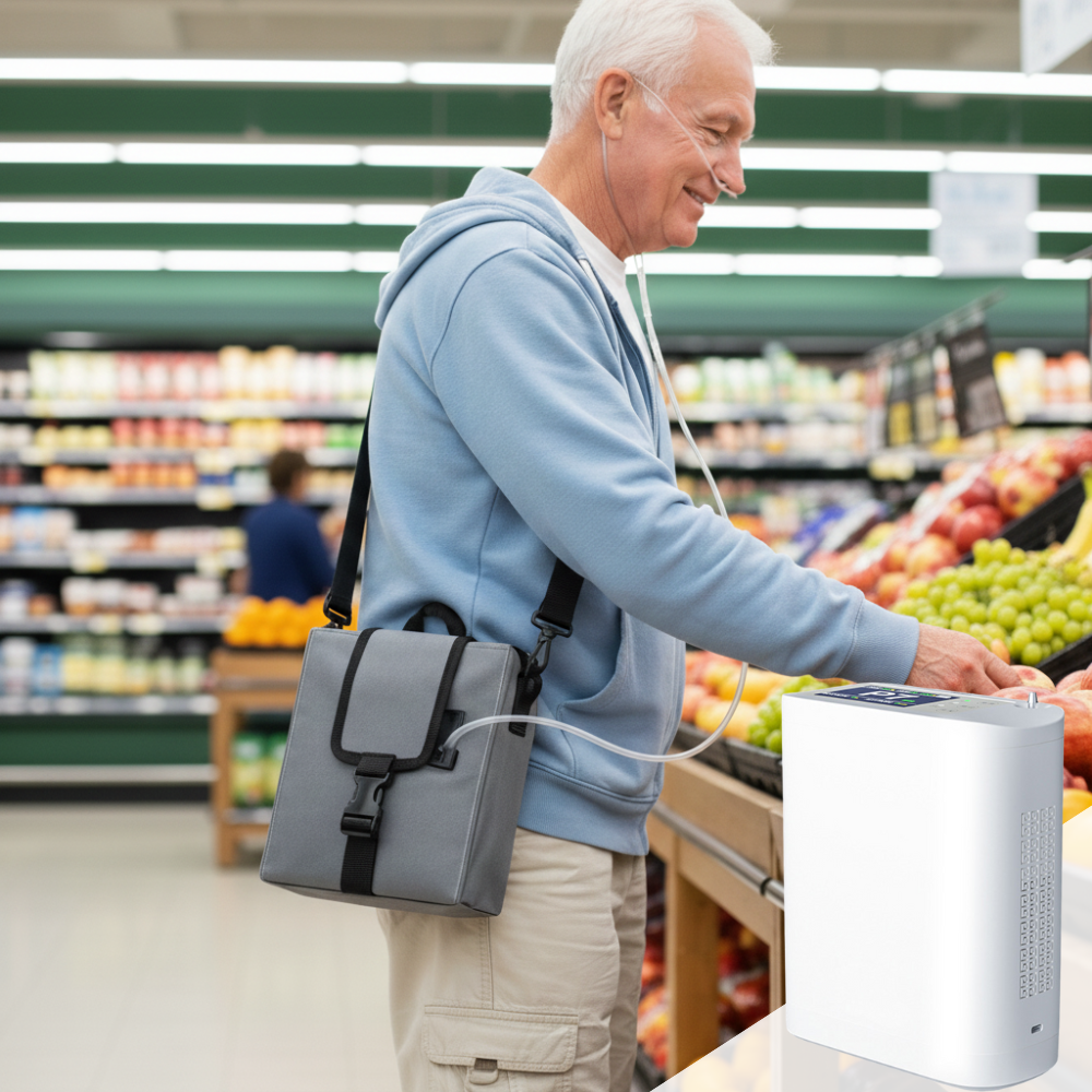 Portable 8L Continuous Flow Oxygen Concentrator | 22 Hours Battery | 24 ...